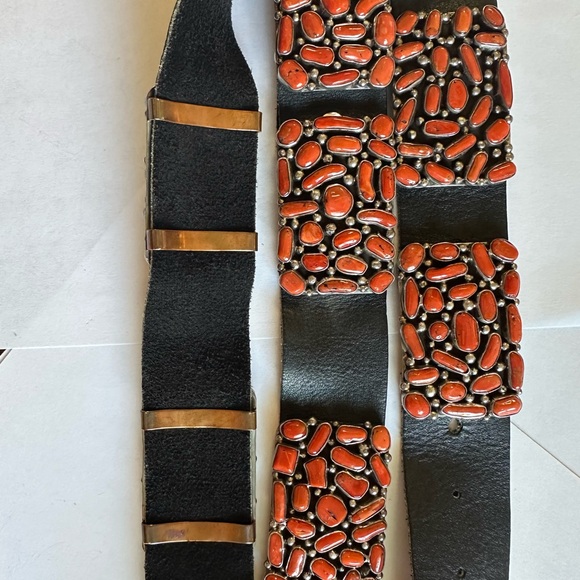 Accessories | Vintage Navajo Native American Handmade Red Coral Cancho ...